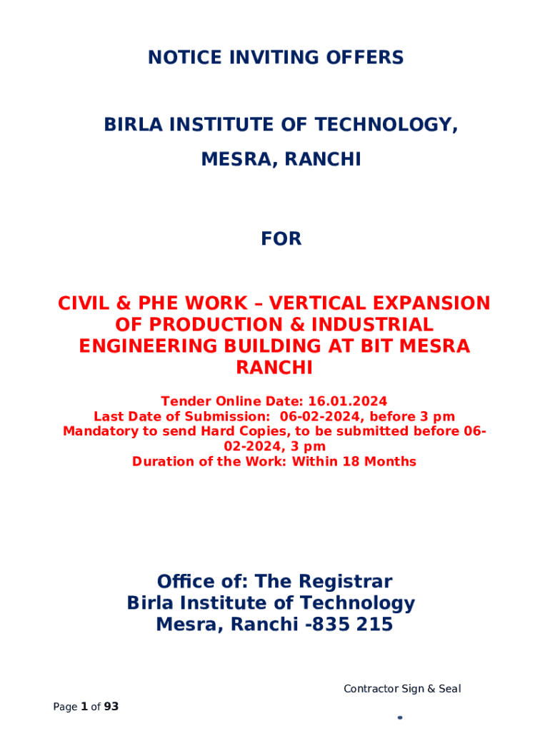 CIVIL & PHE WORK VERTICAL EXPANSION OF PRODUCTION & industrial ...