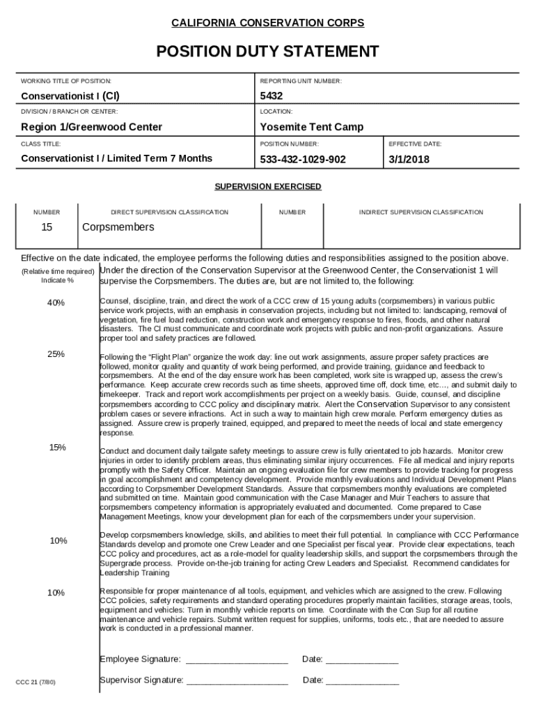 Inspection: 300823234 - California Conservation Corps Doc Template ...