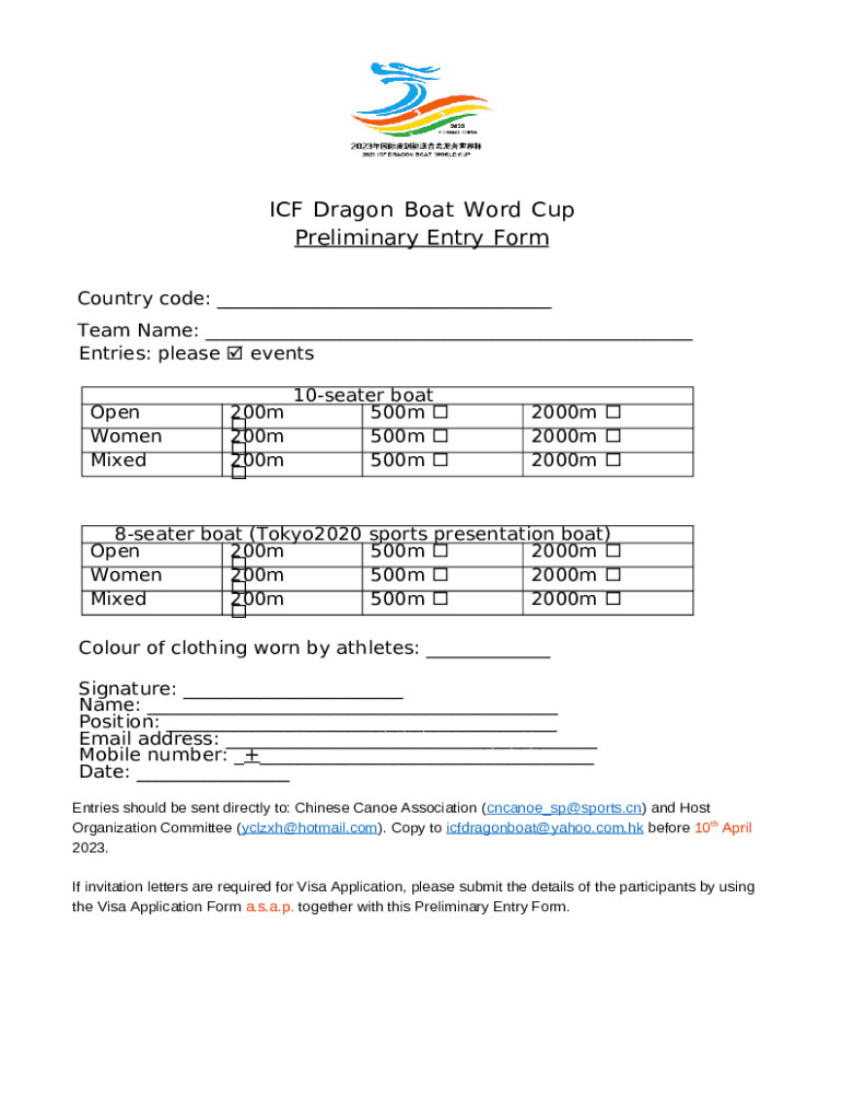 14th IDBF Club Crew World Dragon Boat Championships Doc Template ...