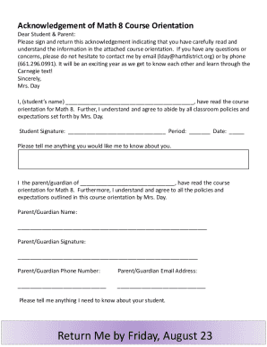 Fillable Online Acknowledgement for Maths Project (8 Samples) Fax Email ...