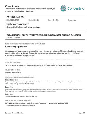 Fillable Online consent form 4 patients age 16+ who lack the capacity ...