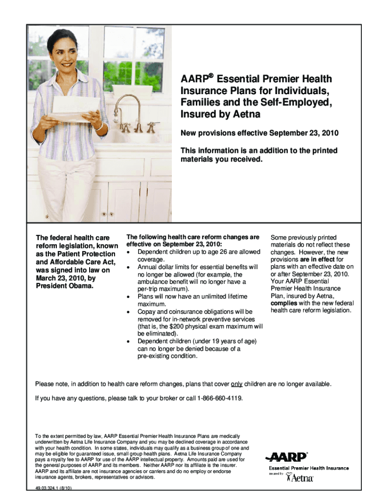 Fillable Online AARP Essential Premier Health Insurance Plans for ...