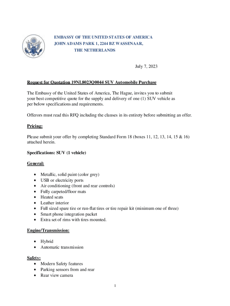 Fillable Online Letter to the US Consul General to The Netherlands ...