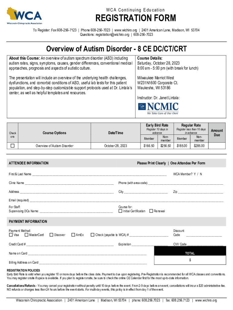 Fillable Online WF Attendee Registration Form 2024 Fax Email Print ...