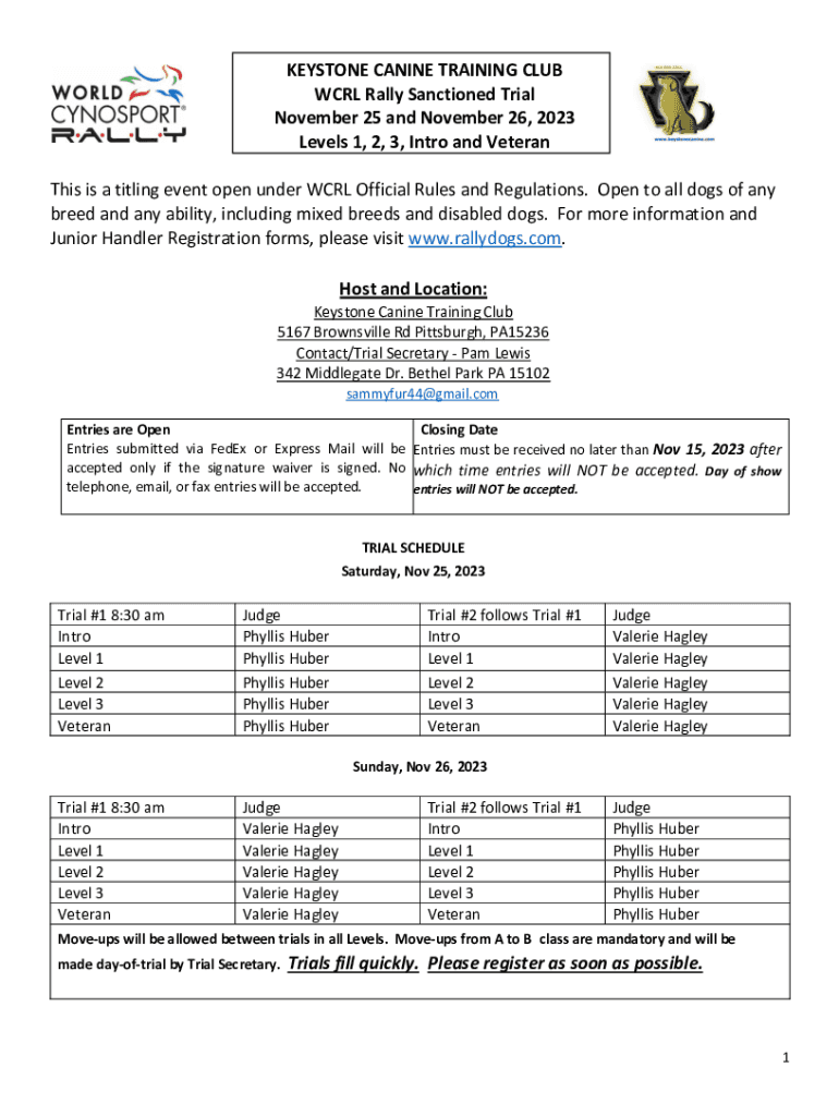 Fillable Online APDT Rally Obedience Rules and Guidelines Fax Email ...