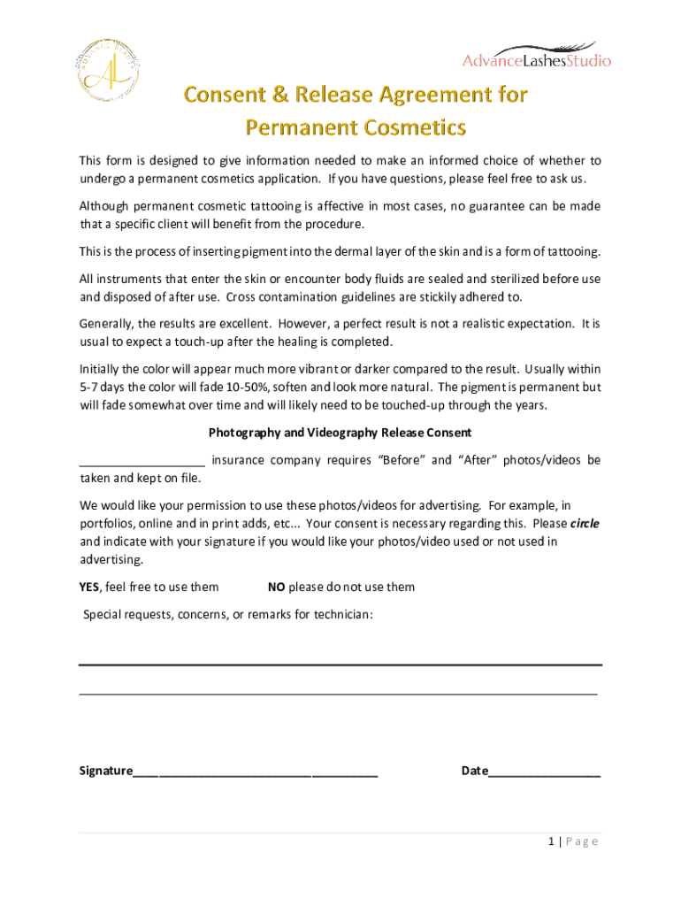 Fillable Online What to Include in your PMU Consent Forms Fax Email ...