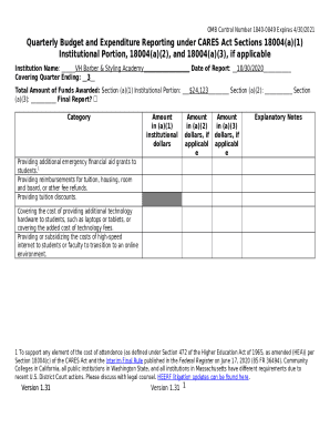 HEERF-Quarterly-Reporting.pdf Doc Template | pdfFiller