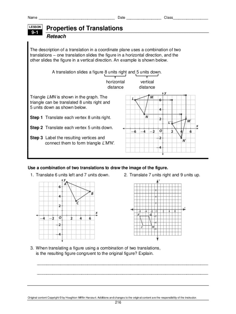 Fillable Online Translations, Rotations, and Reflections Fax Email ...