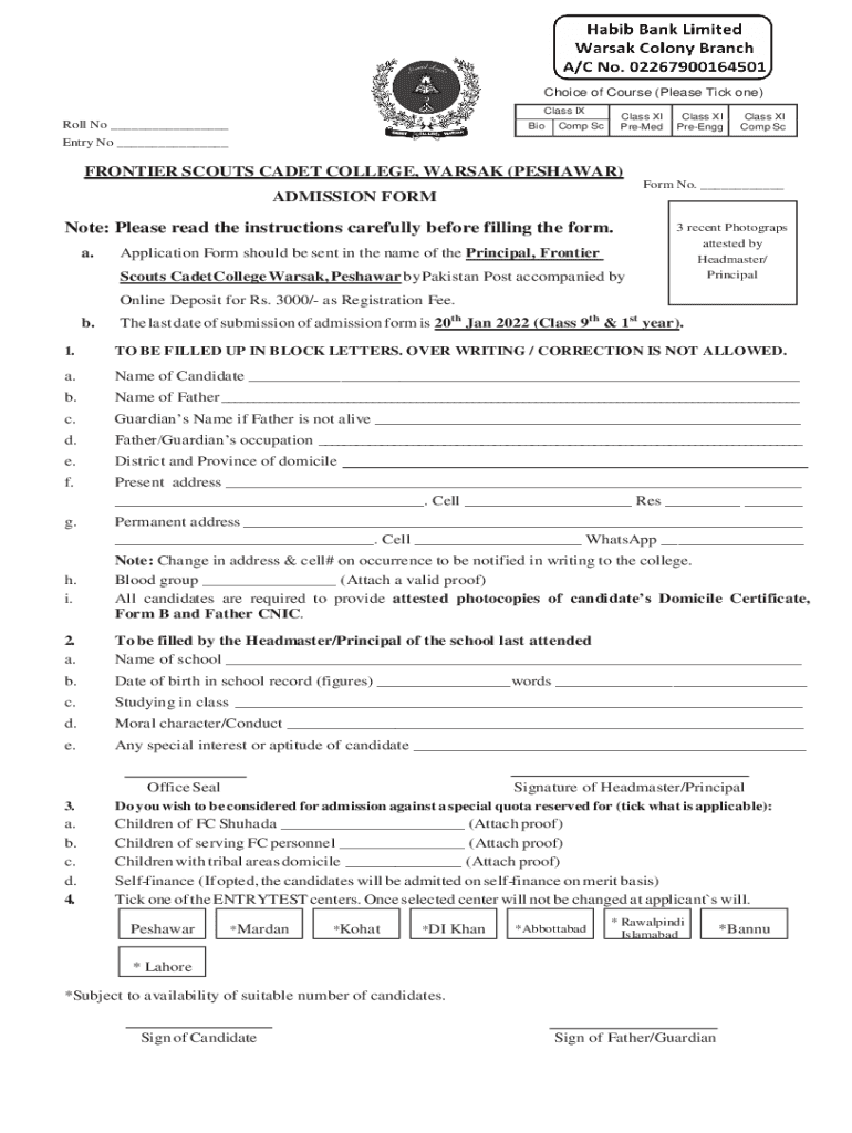Fillable Online Admisiion Forms 2012-2013.cdr Fax Email Print - pdfFiller