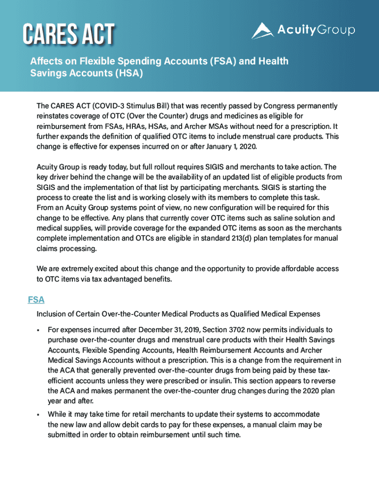 Fillable Online FAQs For Plan Sponsors and Employees on Cares Act ...