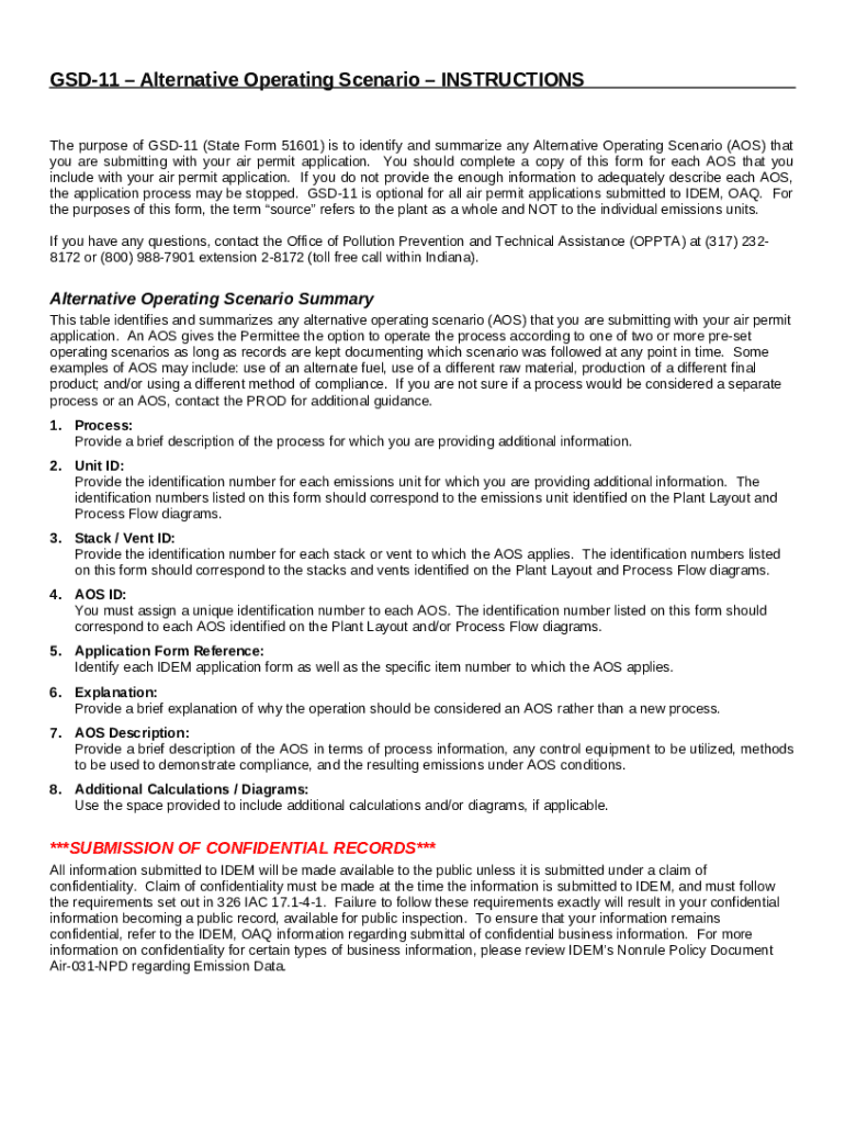 Instructions for Alternative Operating Scenarios Doc Template | pdfFiller