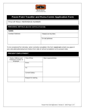 Pavee Point Traveller and Roma Centre Application Doc Template | pdfFiller