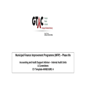 MFIP Phase III - CV Template Doc Template | pdfFiller