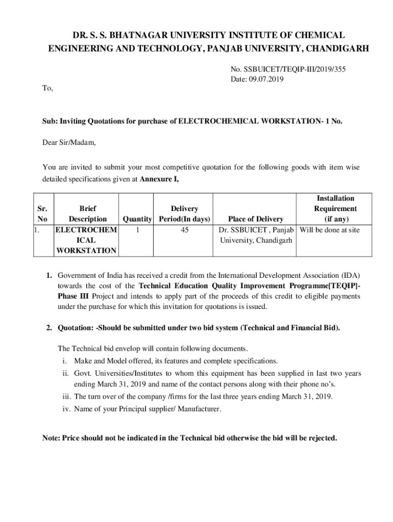Fillable Online ENGINEERING AND TECHNOLOGY, PANJAB UNIVERSITY, CHANDIGARH Fax Email Print ...