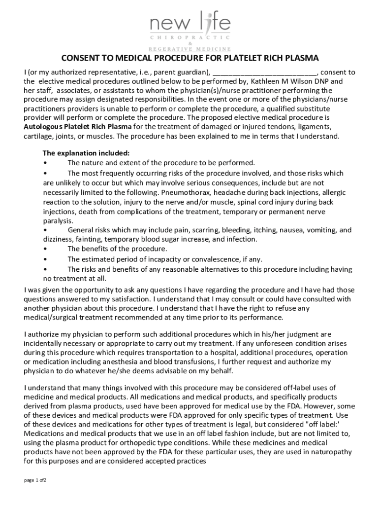 Fillable Online PRP-CONSENT-FORM Fax Email Print - pdfFiller