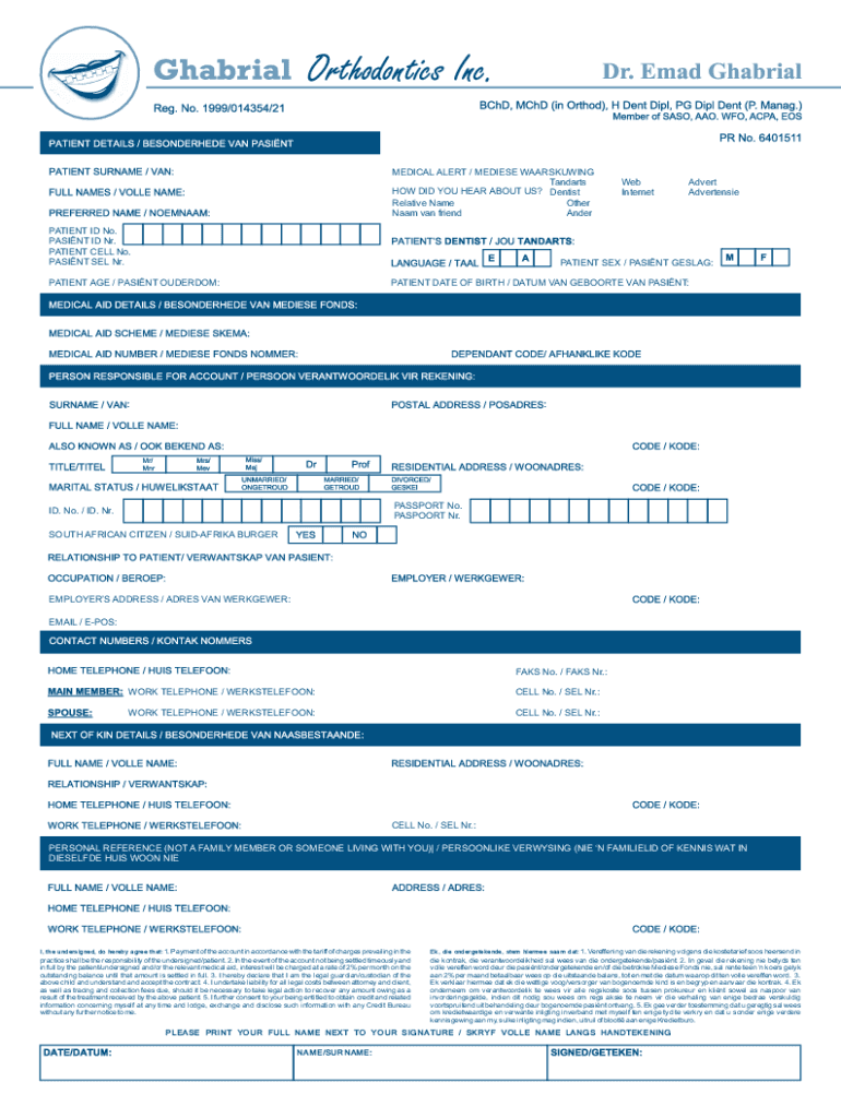Fillable Online A4 Patient NEW Forms.cdr Fax Email Print - pdfFiller