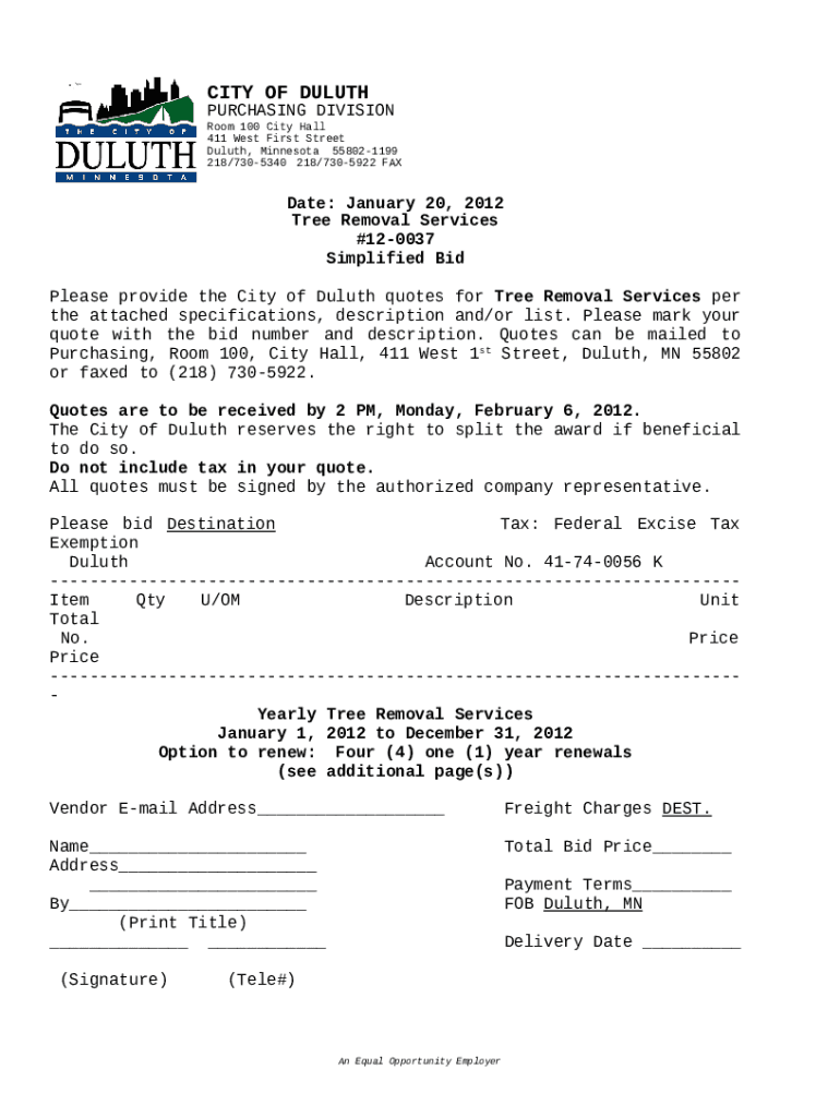 12-0037-tree-and-stump-removal-bid. ... Doc Template | pdfFiller