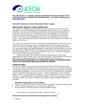 ISTENT SURGERYThe Eye Institute for Medicine & Surgery Doc Template | pdfFiller