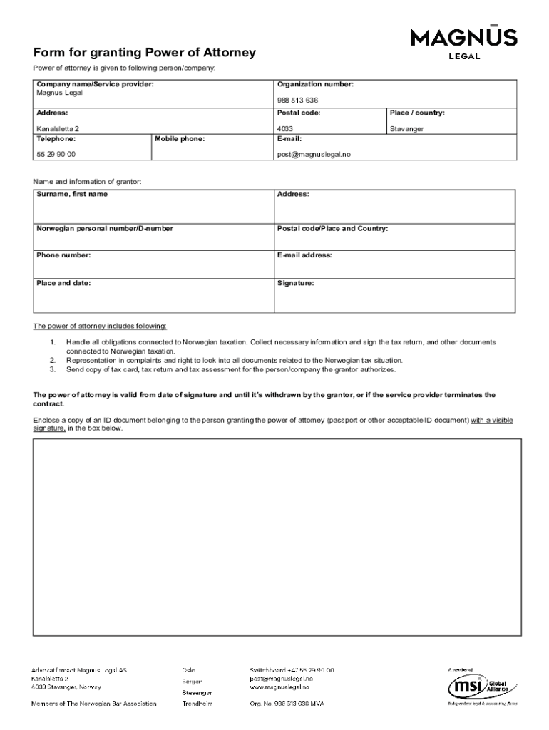 Fillable Online Free Power of Attorney (POA) Form for Every State Fax ...