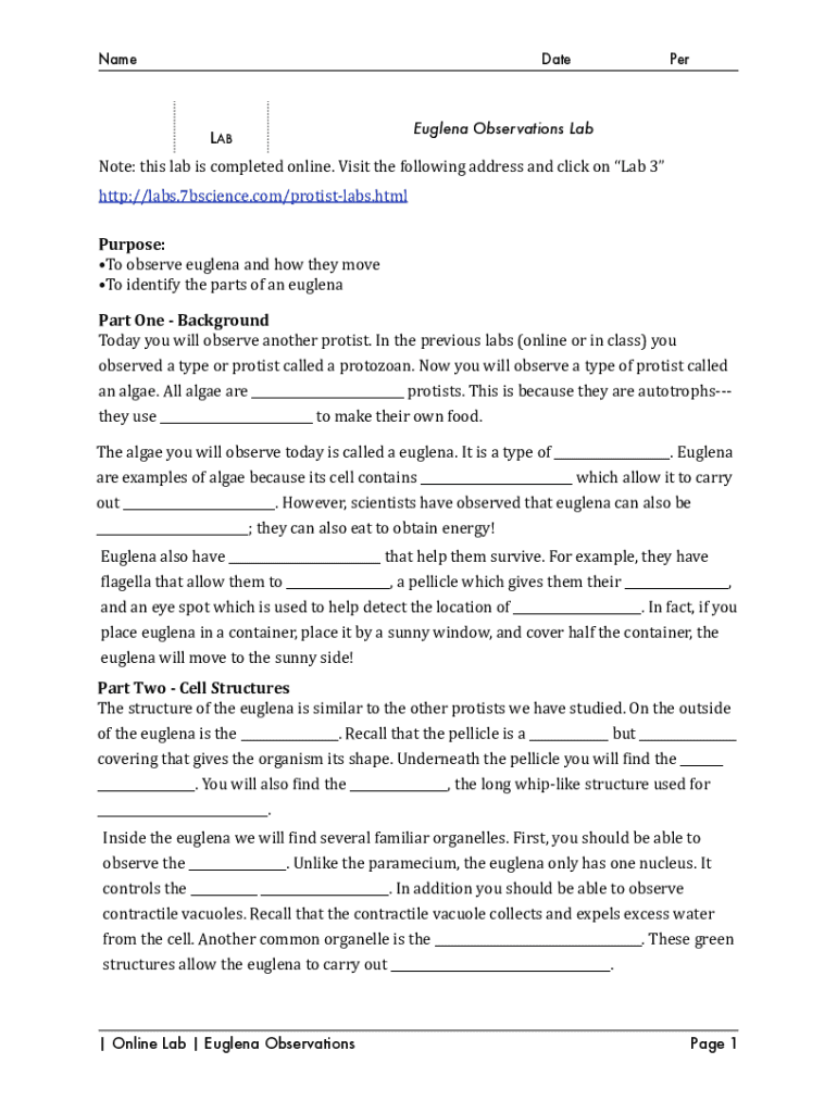 Fillable Online 7B Science Labs - 7B Science Online Labs Fax Email Print - pdfFiller