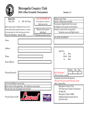 Fillable Online MCC 2022 Tournament Entry Forms - Metropolis Country ...
