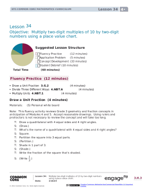 Multiply Two-Digit Multiples Of 10: Place Value Chart Doc Template ...