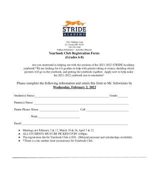 Fillable Online Art Club registration form 5-8 2022 Fax Email Print ...