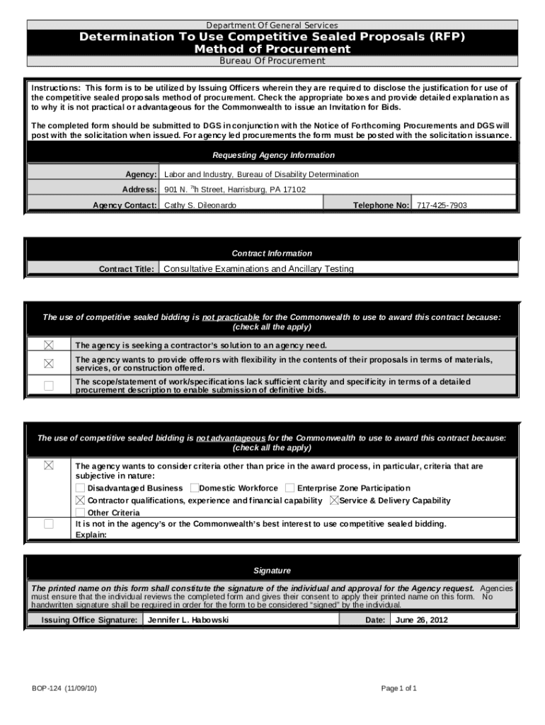 Labor and Industry, Bureau of Disability Determination Doc Template ...