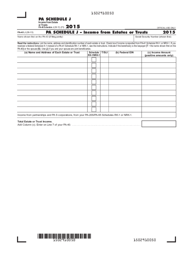 Fillable Online Form 1041 Schedule J: Trusts' Accumulation ...