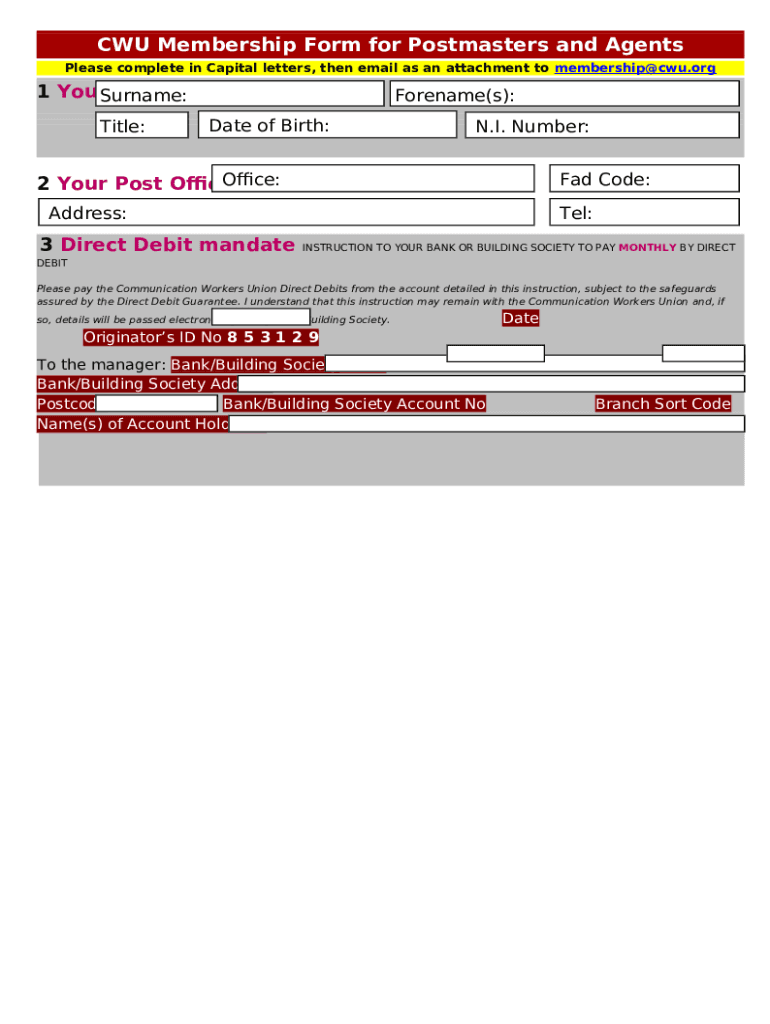 Communication Workers Union membership for Royal ... Doc Template ...