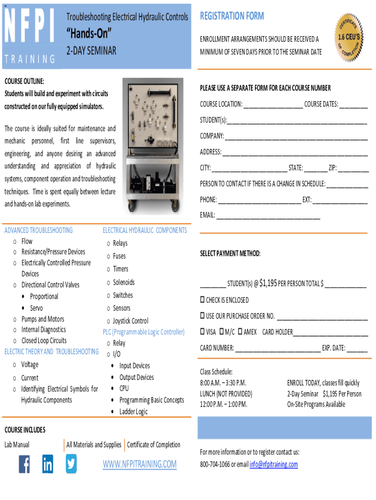 Fillable Online Training Schedule & Registration Form Fax Email Print - pdfFiller
