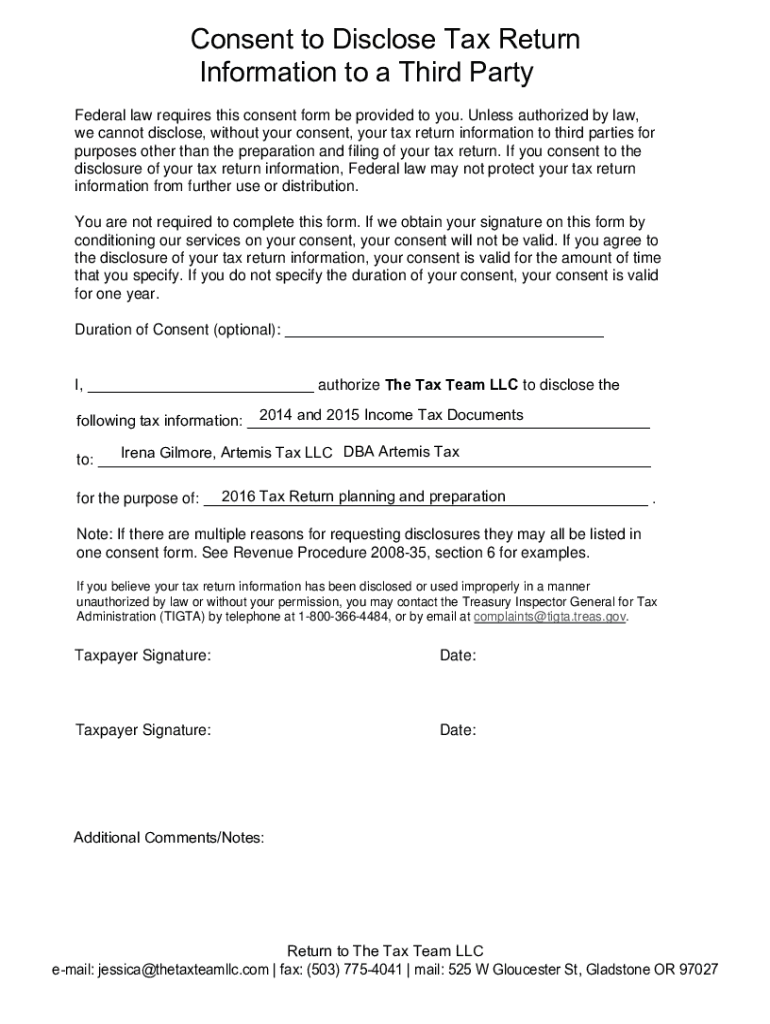 Fillable Online IRS Aids to Preparing IRC Sec. 7216 Consent Forms.doc ...
