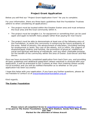 Guidelines for Completing the Grant Application Doc Template | pdfFiller