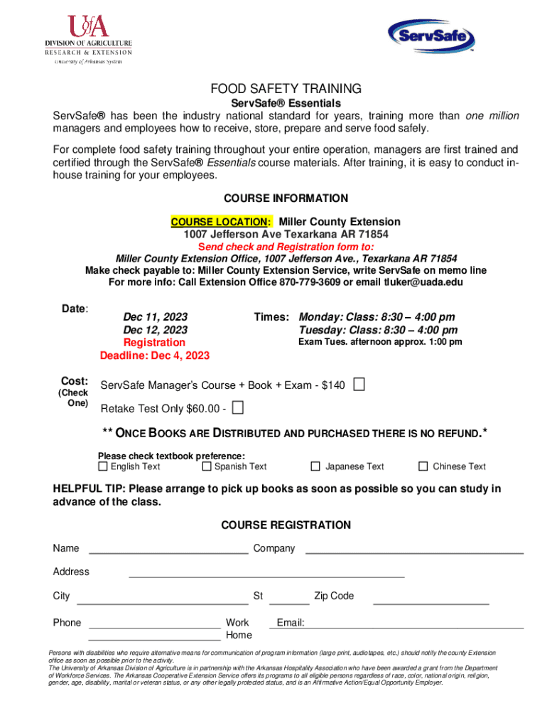 Fillable Online ServSafe Certification: What You Need to Know About ...