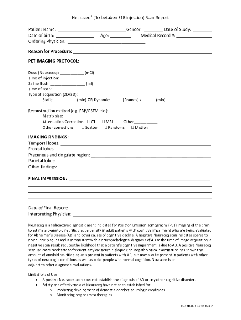Fillable Online Neuraceq (Florbetaben F 18 Injection): Side Effects ...