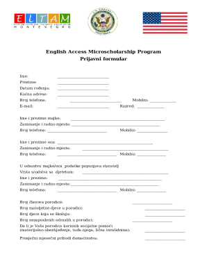 English Access Microscholarship Program Prijavni ular Doc Template ...