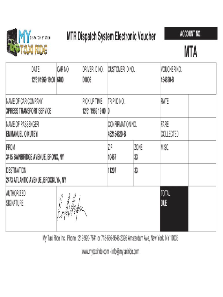 Fillable Online MTR Dispatch System Electronic Voucher - MY Taxi Ride ...