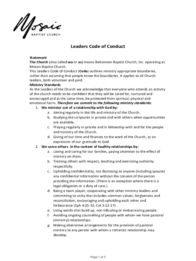 Fillable Online Learning Guide on the Covenant and Code of Ethics Fax ...