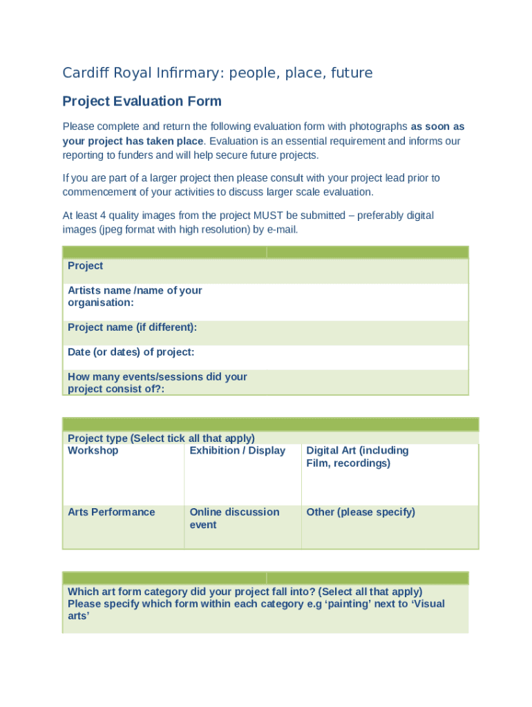 Artist-Project-Evaluation--English Doc Template | pdfFiller