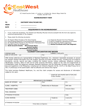 Fillable Online reimbursement form to Fax Email Print - pdfFiller