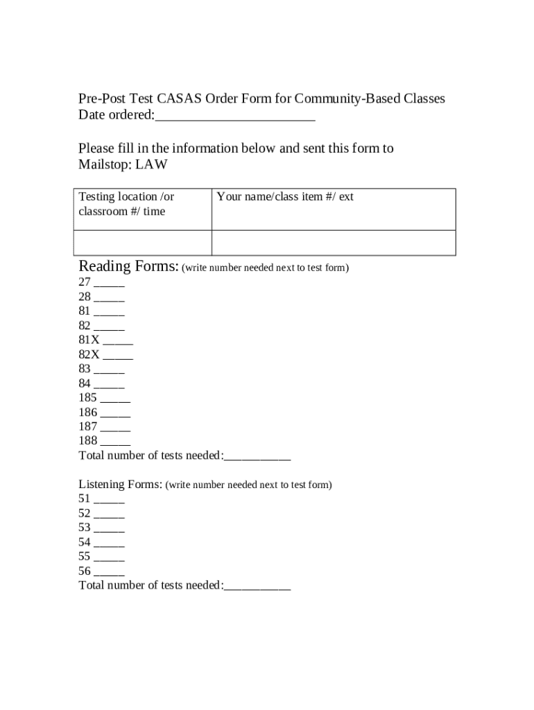 Post Test Order - instruction greenriver Doc Template | pdfFiller