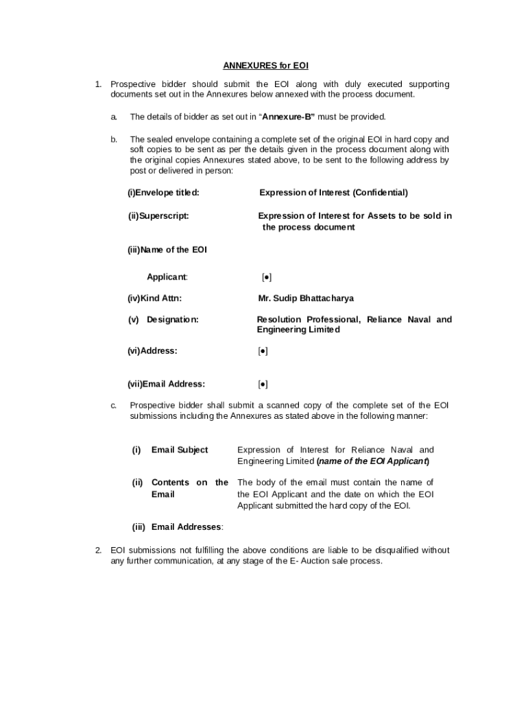 Brix Project EOI Document SMR-MSD- ... Doc Template | pdfFiller