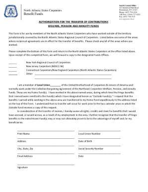 Fillable Online Contact Us - North Atlantic States Carpenters Benefit ...