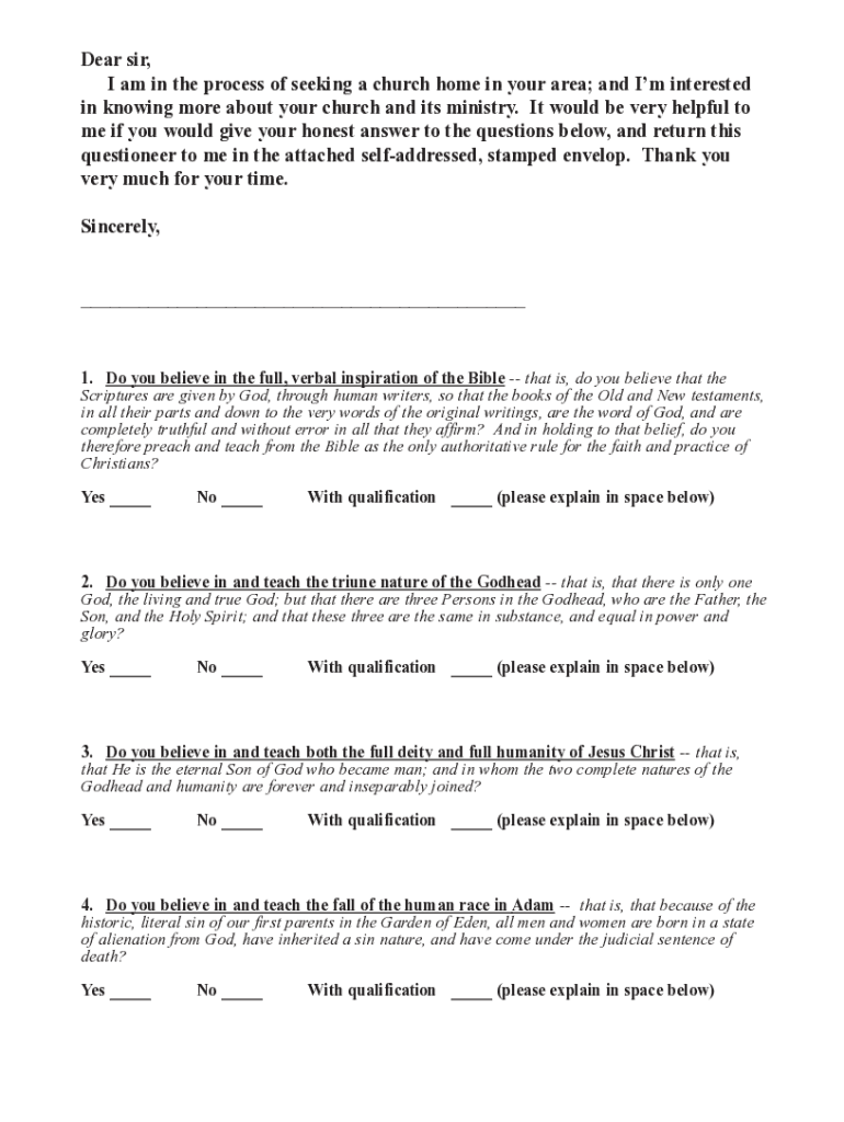 Fillable Online How do I write a letter requesting to join a church ...