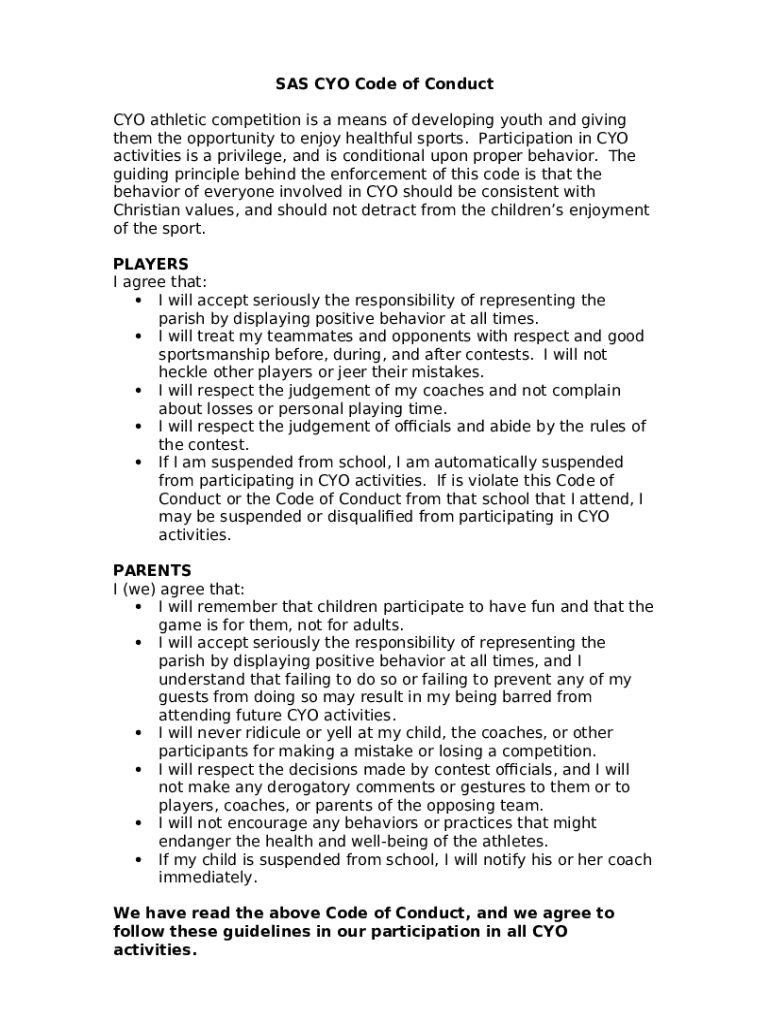 Code of Conduct - Catholic Charities San Francisco (CYO) Doc Template ...