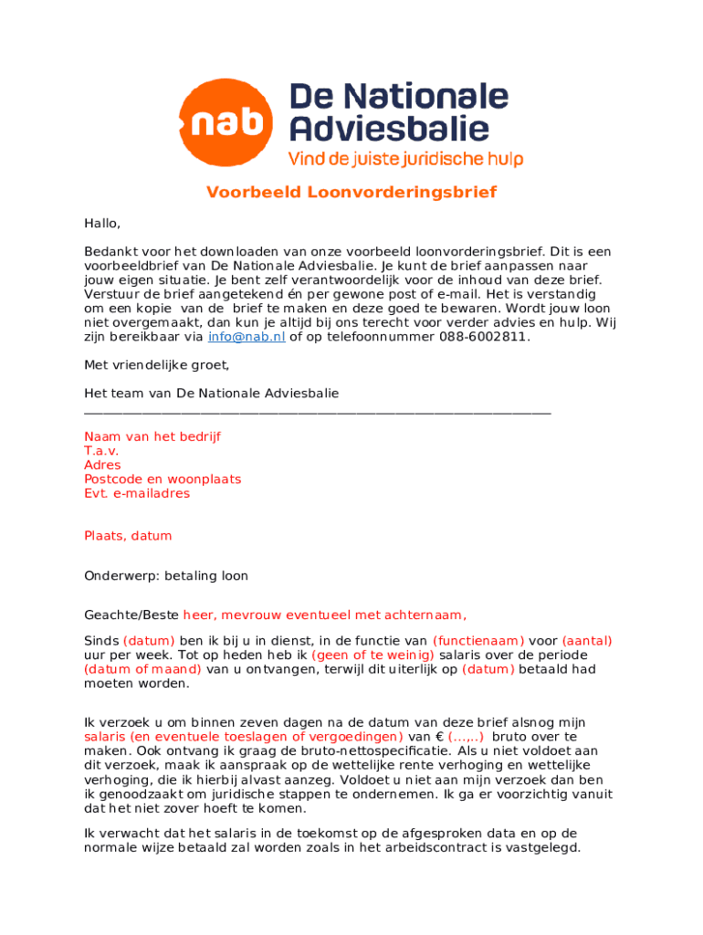 Loon vorderen van jou werkgever, hoe werkt dat? Wij ... Doc Template ...