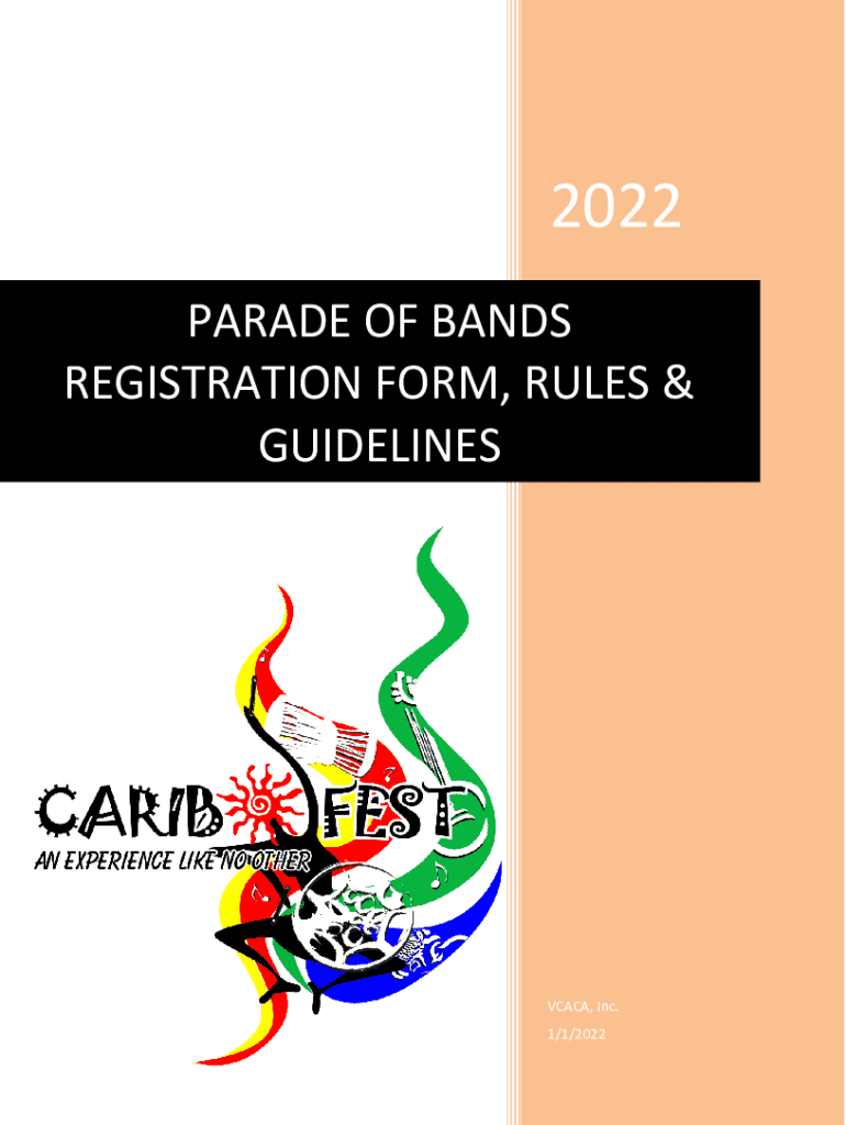 Fillable Online PARADE OF BANDS REGISTRATION FORM, RULES & ... Fax ...