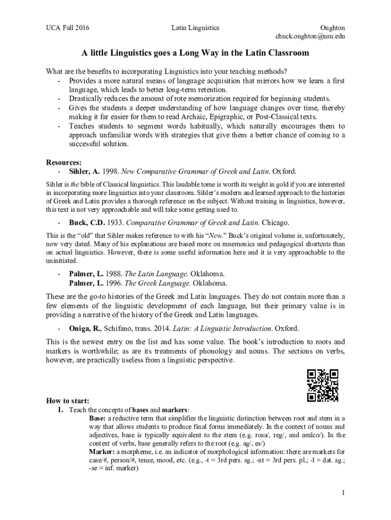Fillable Online A little Linguistics goes a Long Way in the Latin ...