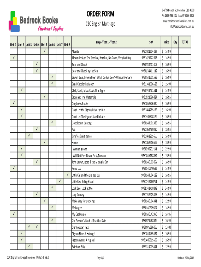 Fillable Online C2C Order Forms ALL.xlsx Fax Email Print - pdfFiller
