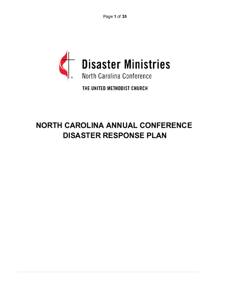 Fillable Online A Disaster Response Plan for the Western North Carolina ...